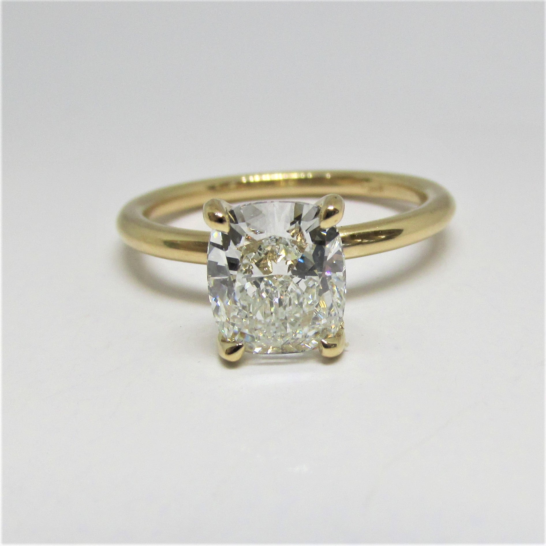 1.79ct Cushion Diamond Engagement Ring with Under Prong Accents ...