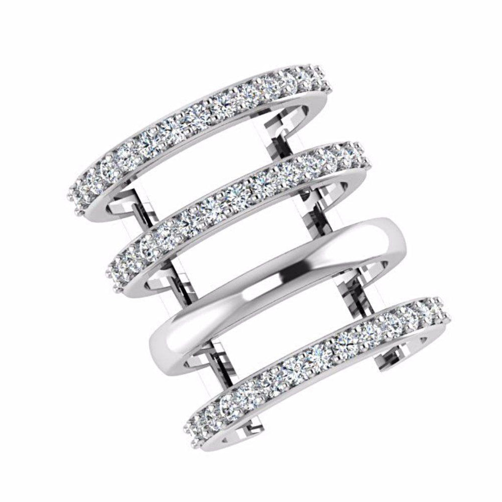 Multi Band Diamond Ring 18K Gold | TheNetJeweler