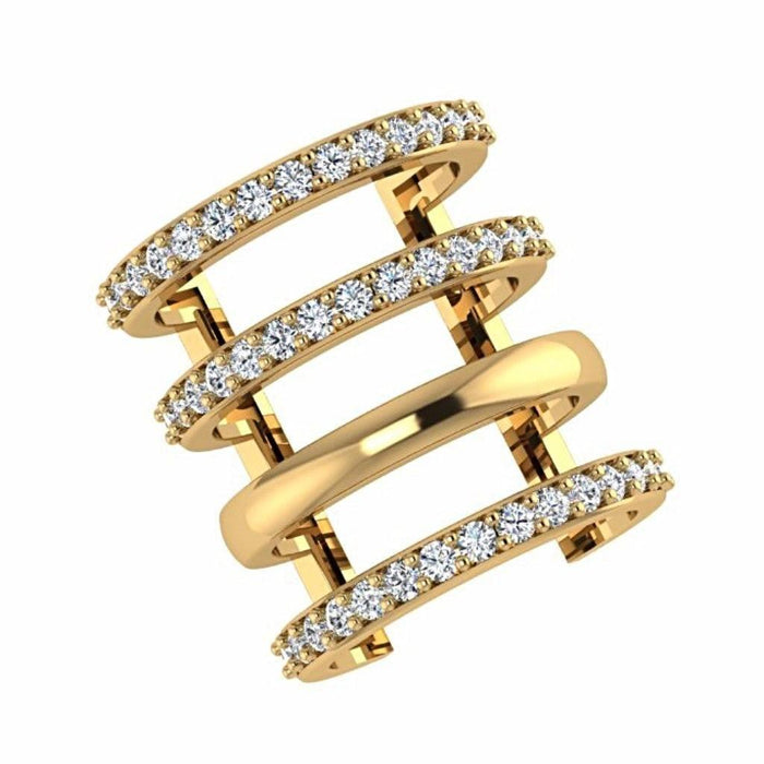 Multi Band Diamond Ring 18K Gold | TheNetJeweler