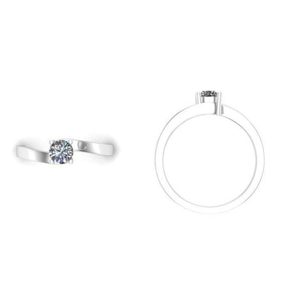 Single Diamond Modern Engagement Ring | TheNetJeweler