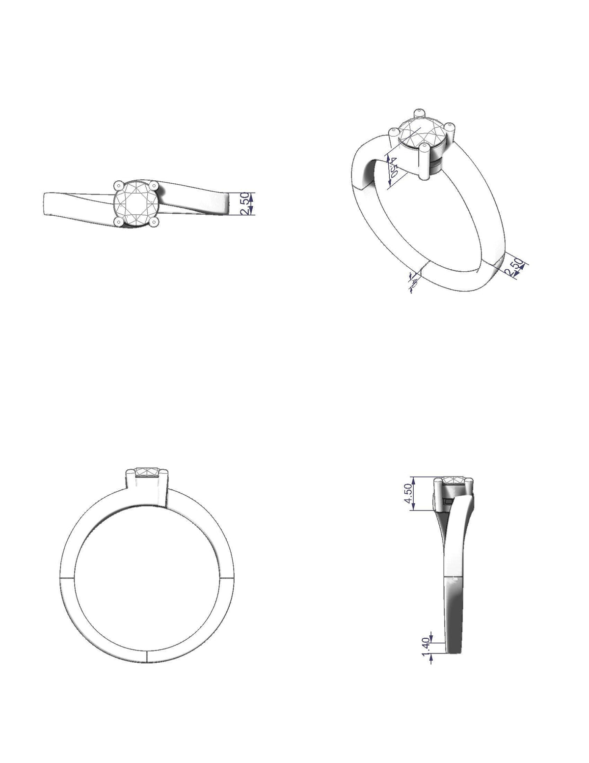 Single Diamond Modern Engagement Ring | TheNetJeweler