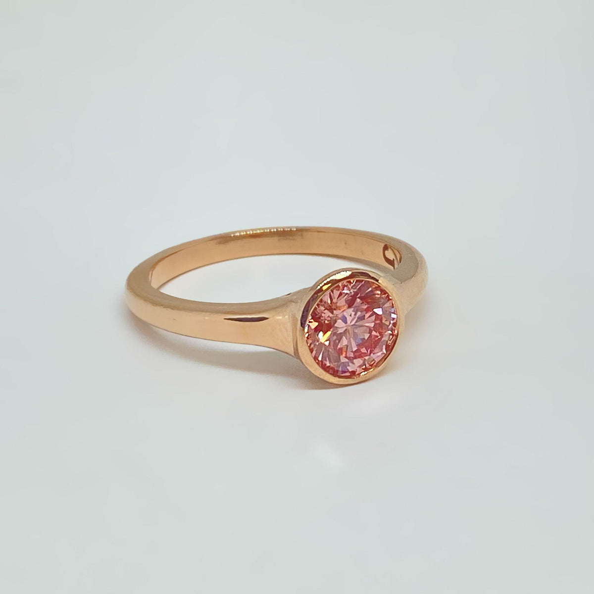 pink diamonique ring